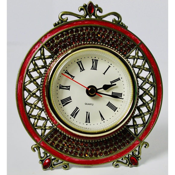 Accents | Vintage Antique Jewel Detail Mini Analog Clock | Poshmark